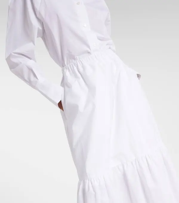 PATOU Tiered Cotton Maxi Skirt