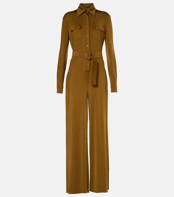 TOM FORD Satin Jersey Jumpsuit - Gold