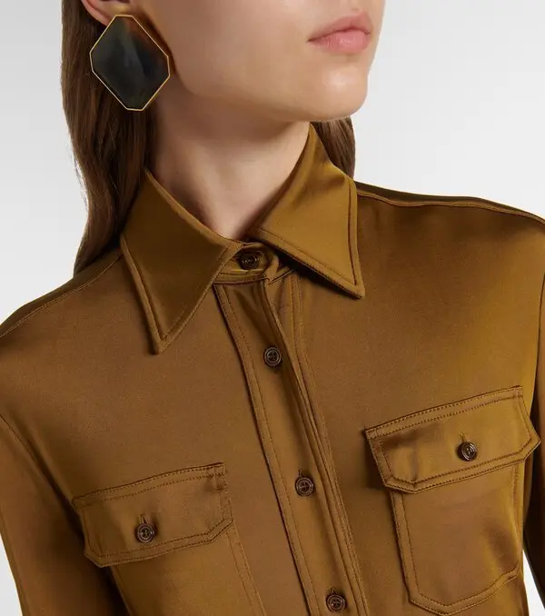 TOM FORD Satin Jersey Jumpsuit - Gold