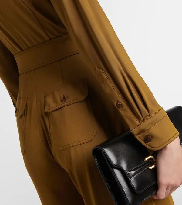 TOM FORD Satin Jersey Jumpsuit - Gold