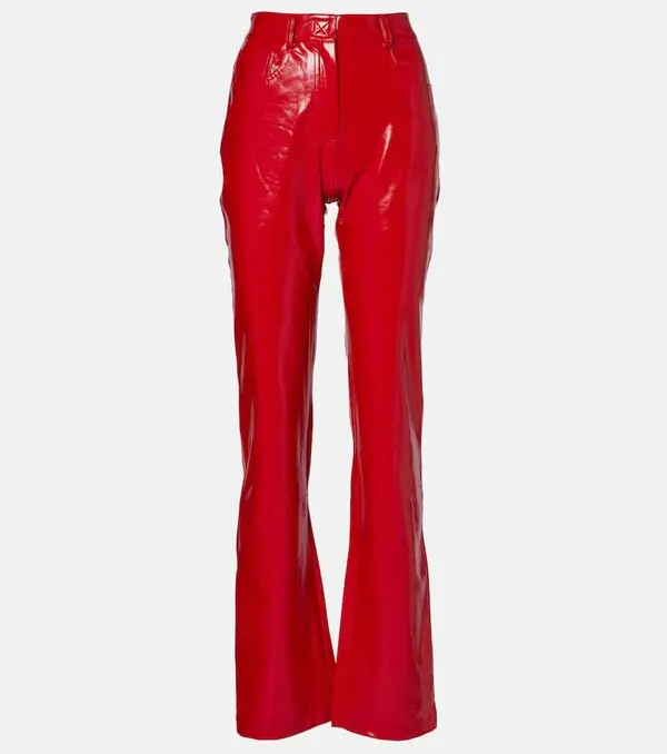 Norma Kamali Faux Leather Bootcut Trousers