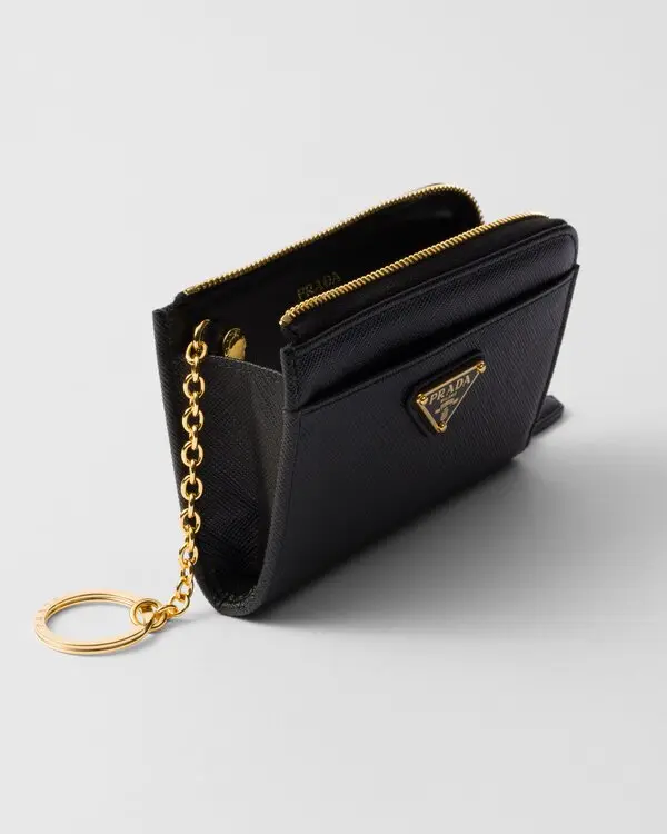 Prada Saffiano Leather Keychain - Black