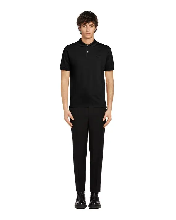 Prada Piqué Polo Shirt - Black