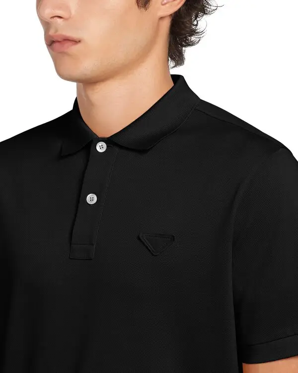 Prada Piqué Polo Shirt - Black