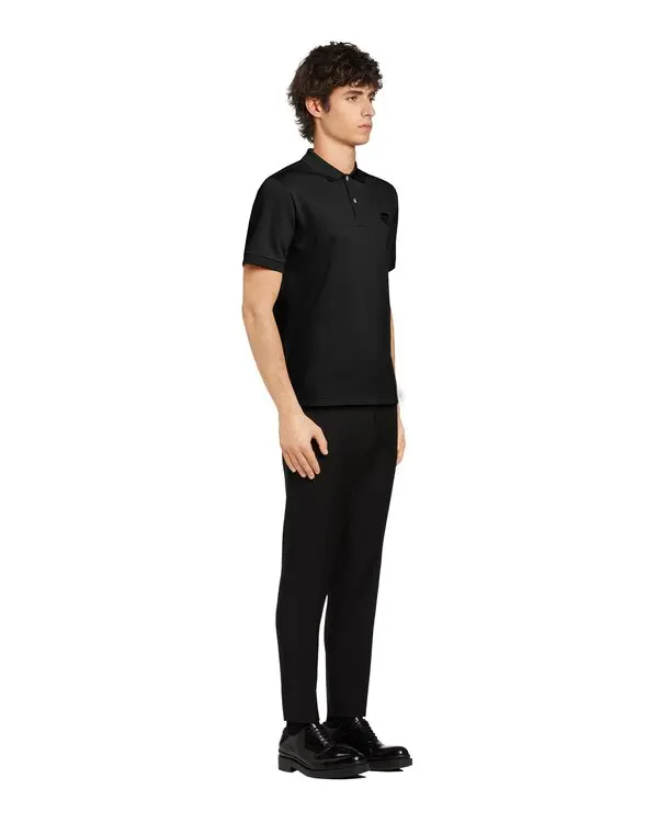 Prada Piqué Polo Shirt - Black