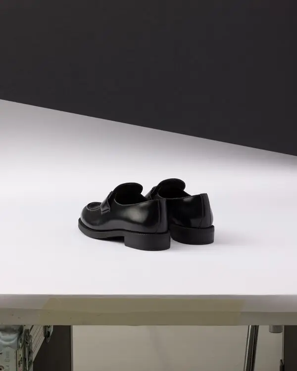 Prada Brushed Leather Loafers