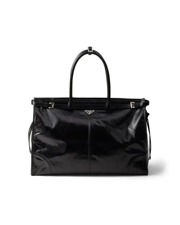 Prada Leather Tote Bag - Black