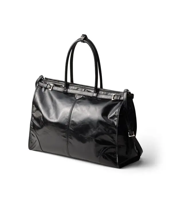 Prada Leather Tote Bag - Black