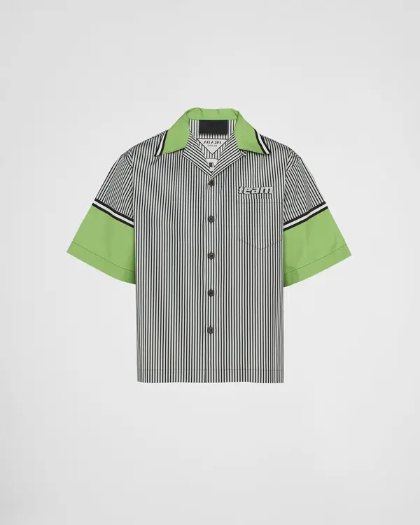 Prada Short-sleeved Cotton Shirt - Steel Gray