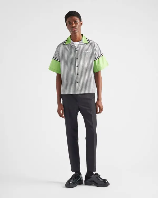 Prada Short-sleeved Cotton Shirt - Steel Gray