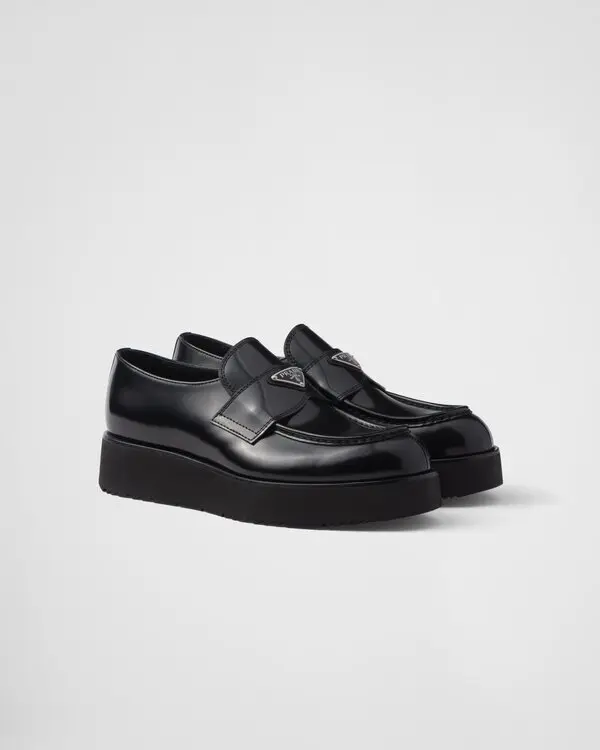 Prada Brushed Leather Loafers