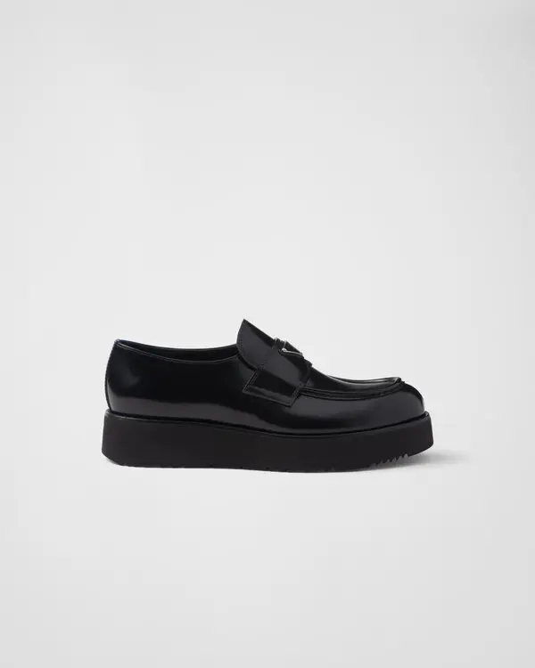Prada Brushed Leather Loafers