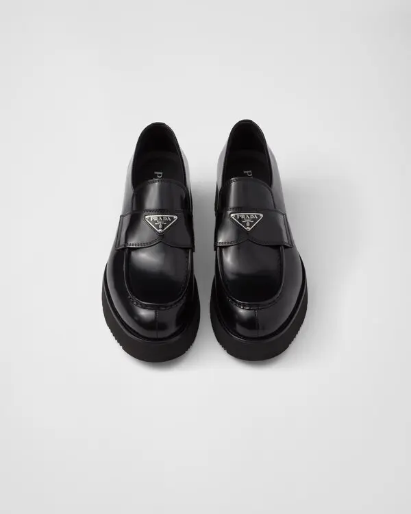 Prada Brushed Leather Loafers