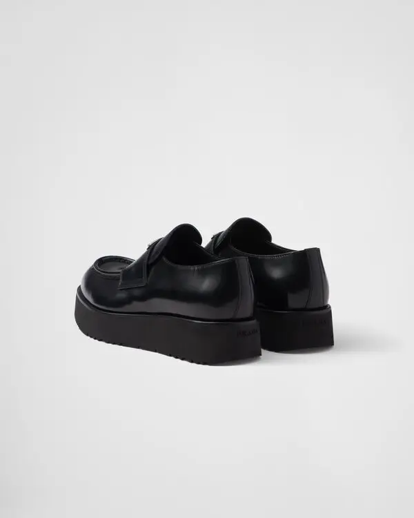 Prada Brushed Leather Loafers