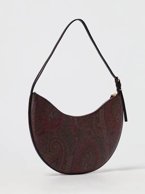 Etro Essential Paisley Print Coated Cotton Shoulder Bag - Brown