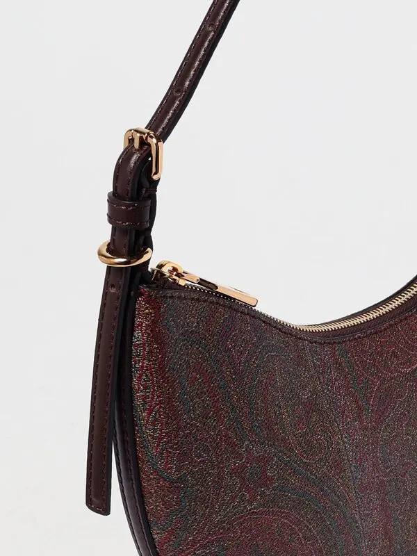 Etro Essential Paisley Print Coated Cotton Shoulder Bag - Brown