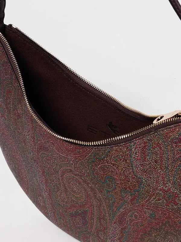 Etro Essential Paisley Print Coated Cotton Shoulder Bag - Brown