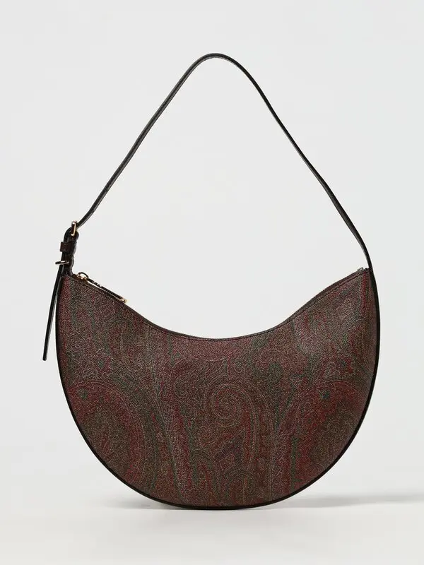 Etro Essential Paisley Print Coated Cotton Shoulder Bag - Brown