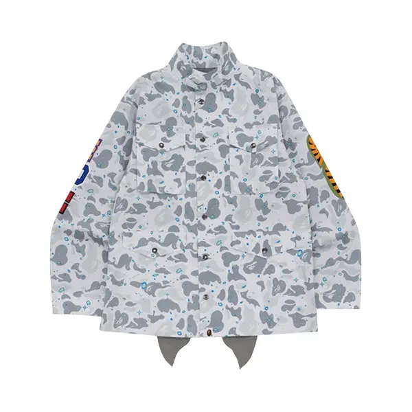 A BATHING APE Space Camo Shark M-65 Field Jacket - White