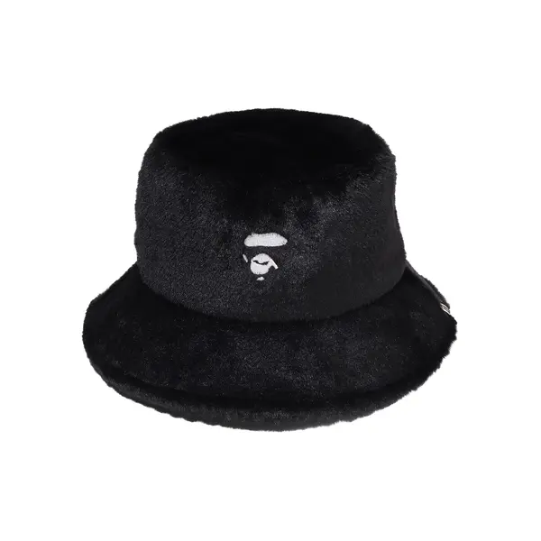BAPE One Point Fur Bucket Hat - Black