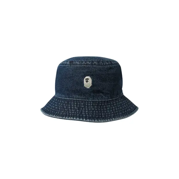 A BATHING APE One Point Denim Bucket Hat - Blue