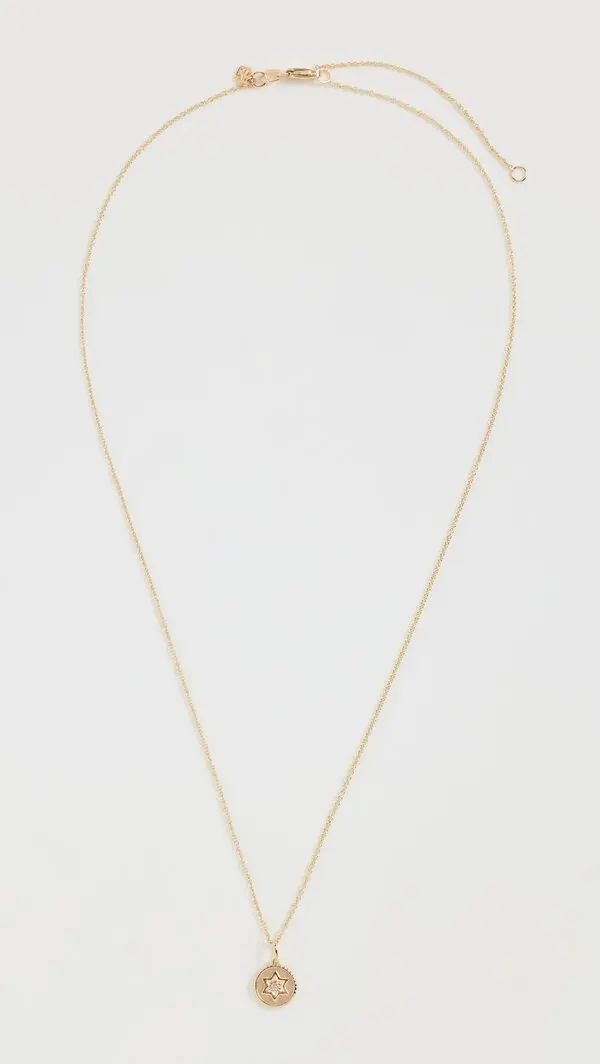 SYDNEY EVAN 14k Yellow Baby Star Of David Diamond Charm Necklace
