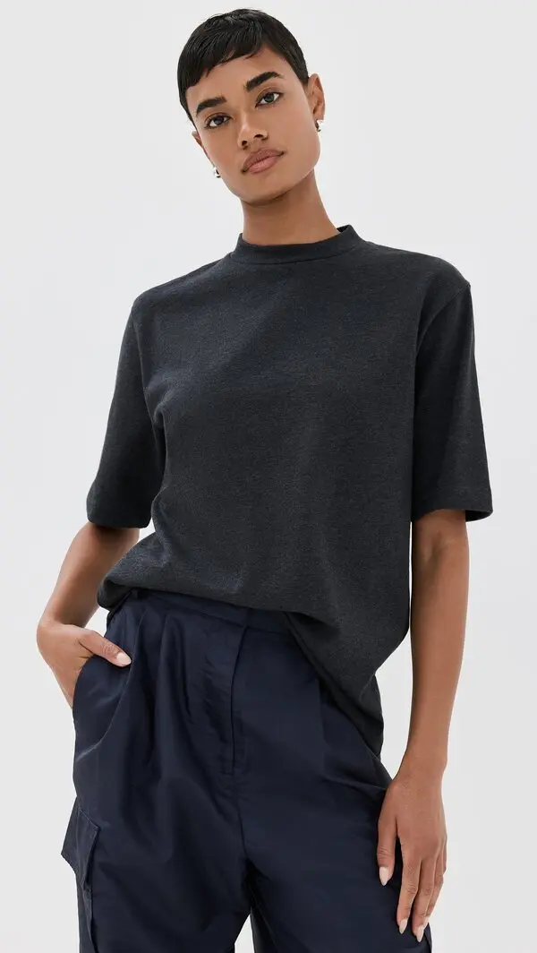 Tibi Perfect Tee - Charcoal Grey