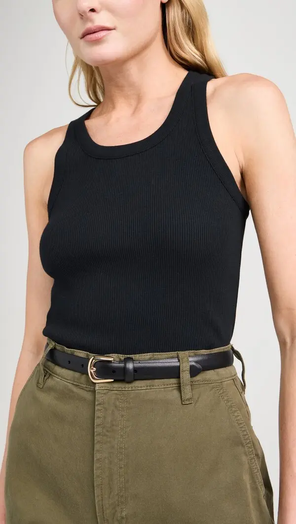 B-Low the Belt Kennedy Mini Leather Belt Black Gold - Medium B-Low The Belt Kennedy Mini Belt Black Gold – CAMI NYC main image 4