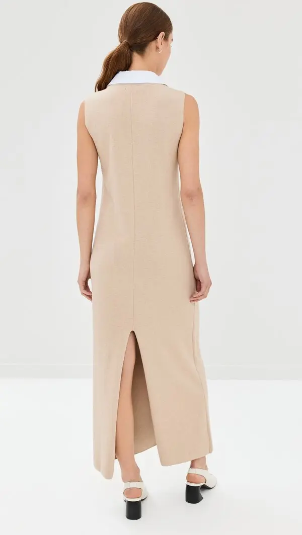 Staud Leslie Knit Dress In Camel/White - 75% Off | Editorialist