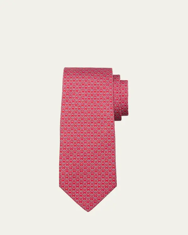 FERRAGAMO Gancini Silk Tie - Frosso