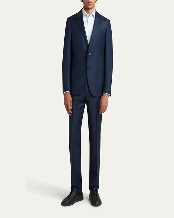 Zegna Trofeo Plaid Suit - Blue Navy Check