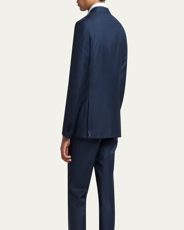 Zegna Trofeo Plaid Suit - Blue Navy Check