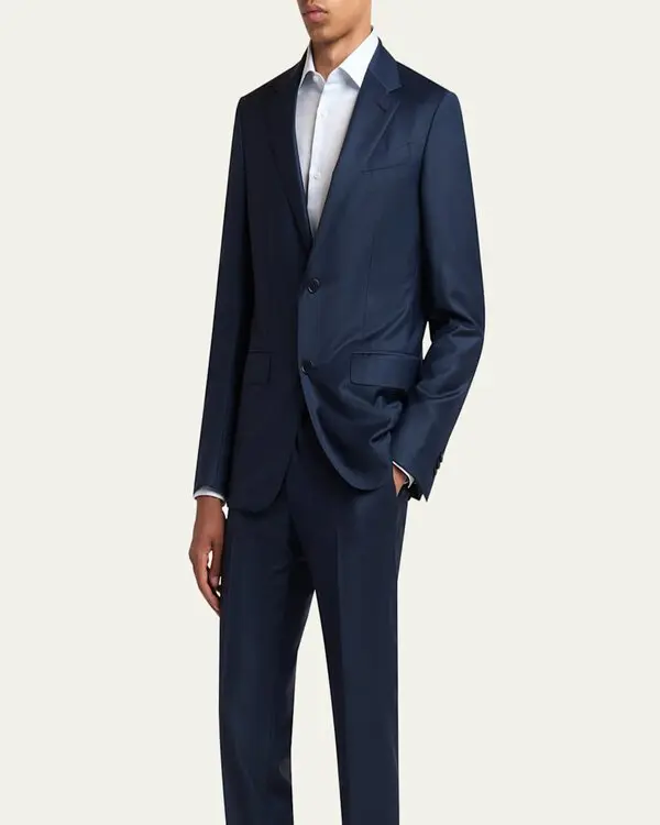 Zegna Trofeo Plaid Suit - Blue Navy Check