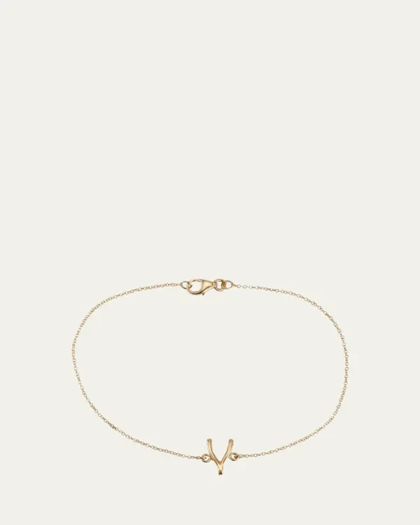 JENNIFER MEYER 18k Mini Wishbone Bracelet - Gold