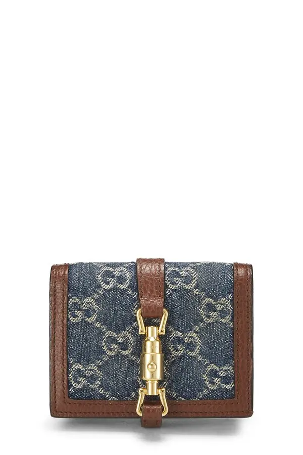 Gucci Gg Denim Jackie Compact Wallet