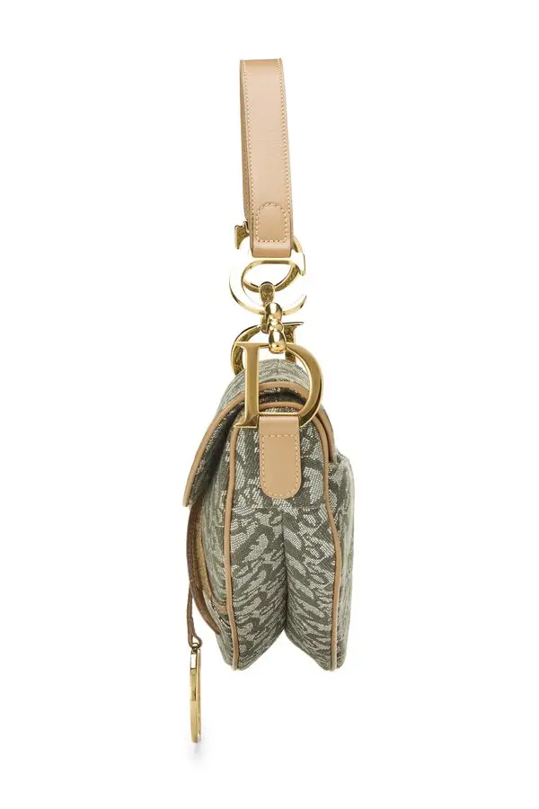 Dior Trotter Canvas Saddle Bag - Green
