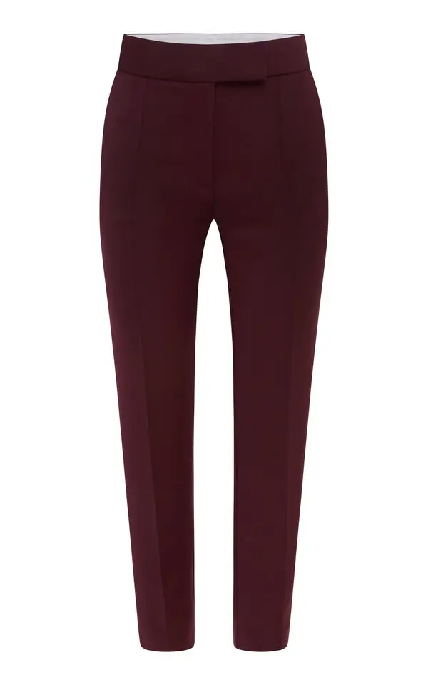 Alex Perry Cropped Wool Straight-leg Pants - Burgundy