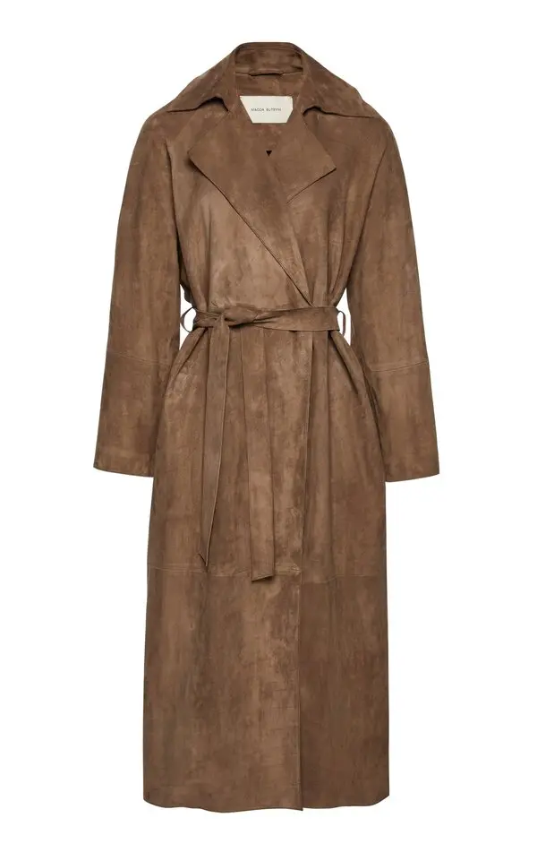 Magda Butrym Belted Suede Coat