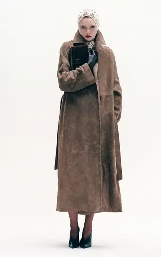 Magda Butrym Belted Suede Coat