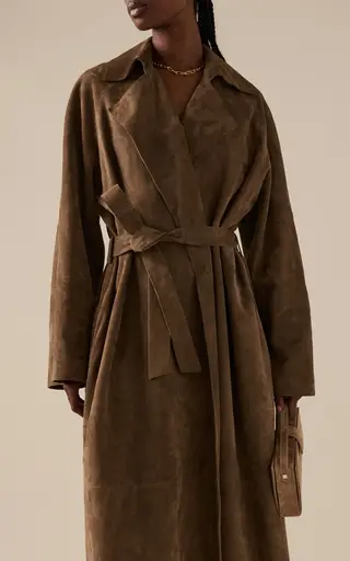 Magda Butrym Belted Suede Coat