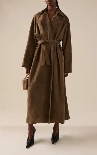 Magda Butrym Belted Suede Coat
