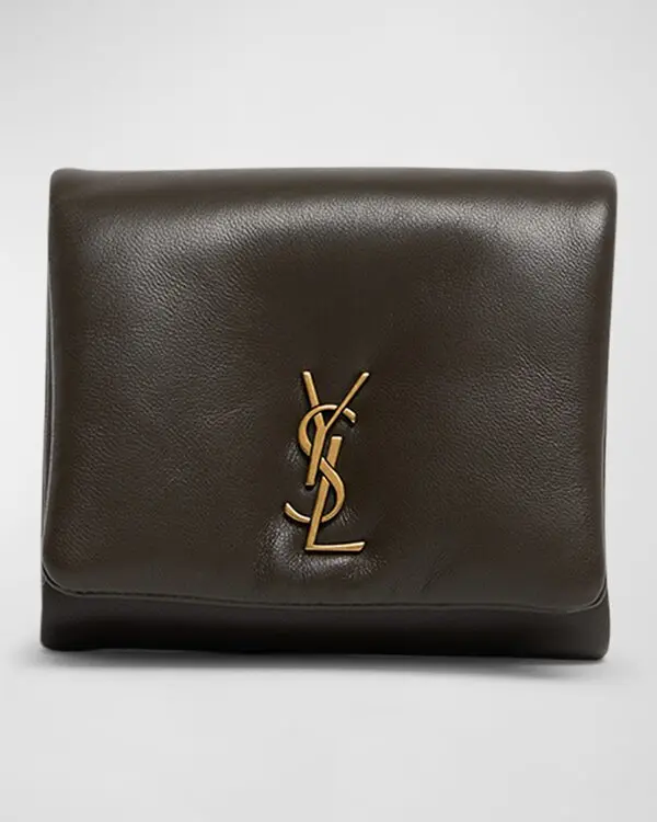 Saint Laurent Compact Wallet In Plonge Leather