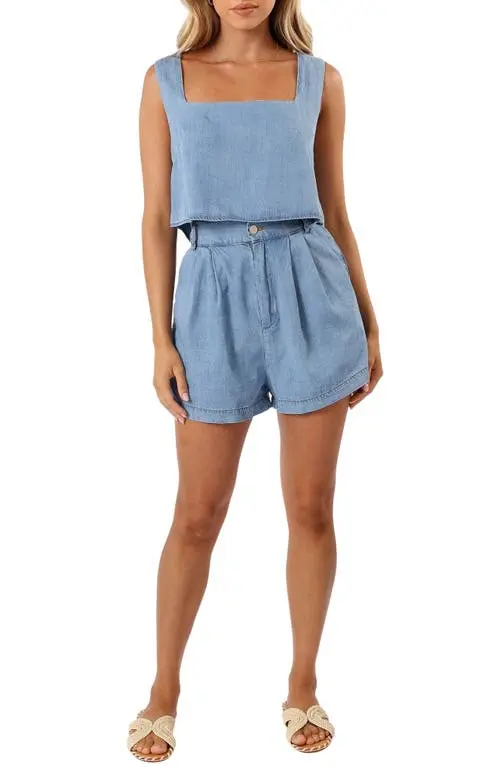PETAL & PUP Kingston Two-piece Denim Tank & Shorts Set - Medium Blue