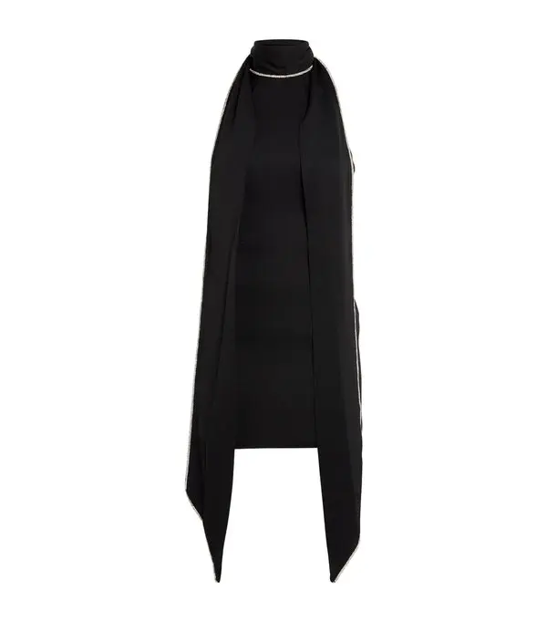 Alex Perry Embellished Scarf Mini Dress In Black - 62% Off | Editorialist