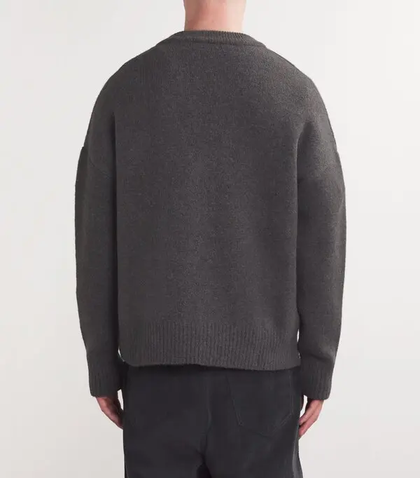 Ami Wool-blend Logo Cardigan