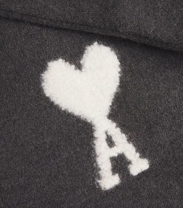Ami Wool-blend Logo Cardigan