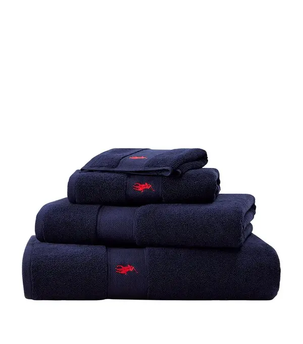 Ralph Lauren Polo Player Guest Towel - Navy