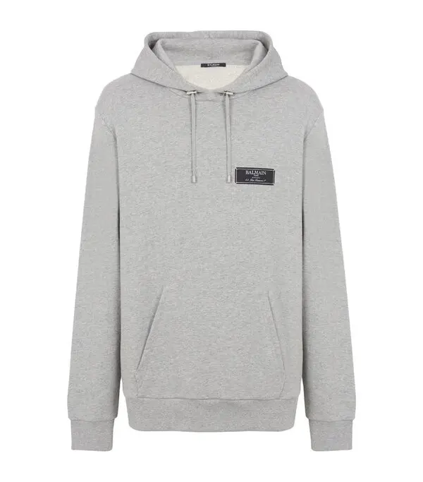 Balmain Cotton Logo Patch Hoodie