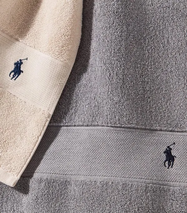 Ralph Lauren Polo Player Bath Towel - Silver