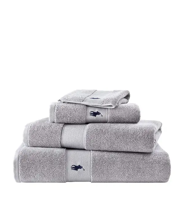 Ralph Lauren Polo Player Bath Towel - Silver